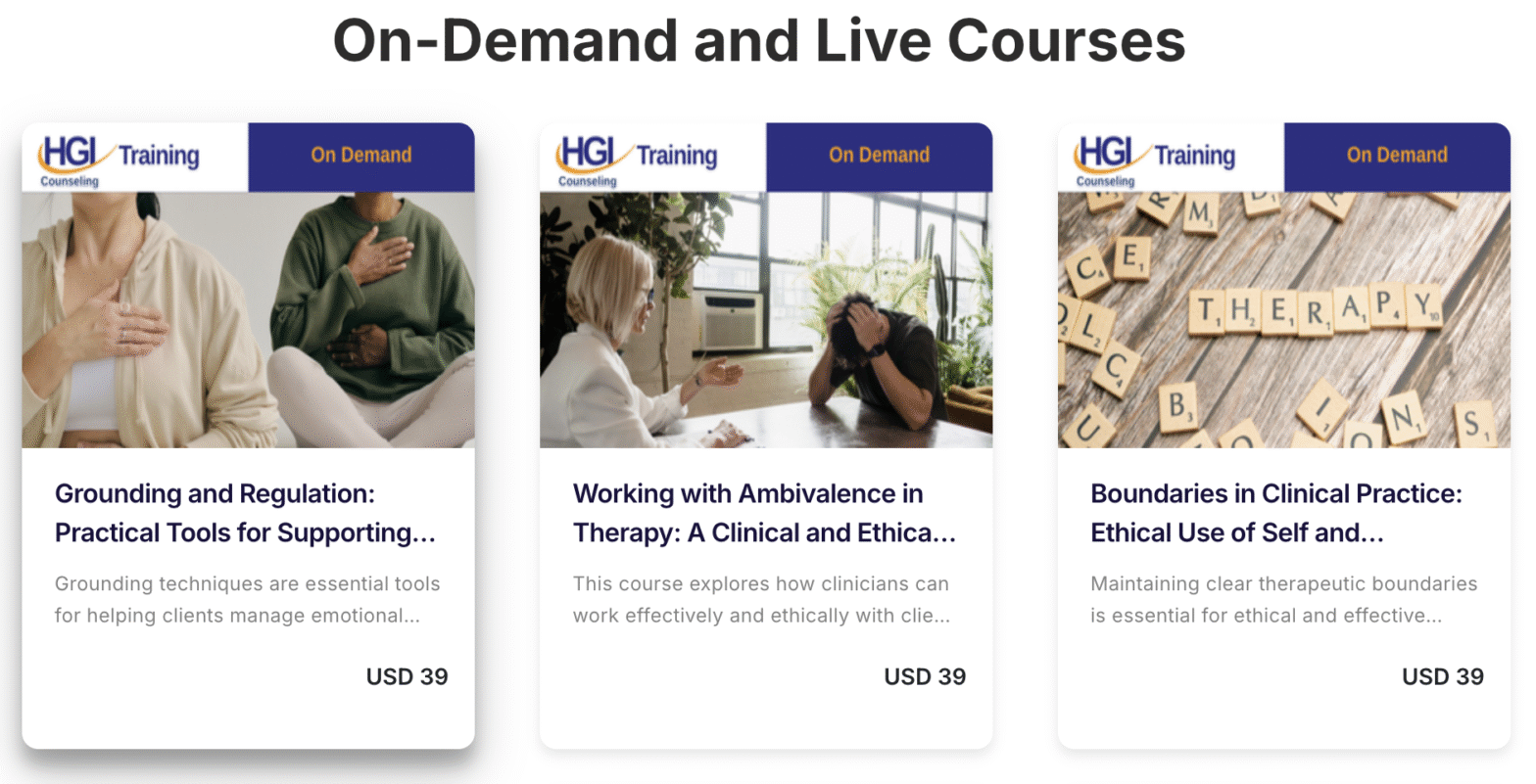 Current HGI Counseling Training Courses – HGI Counseling